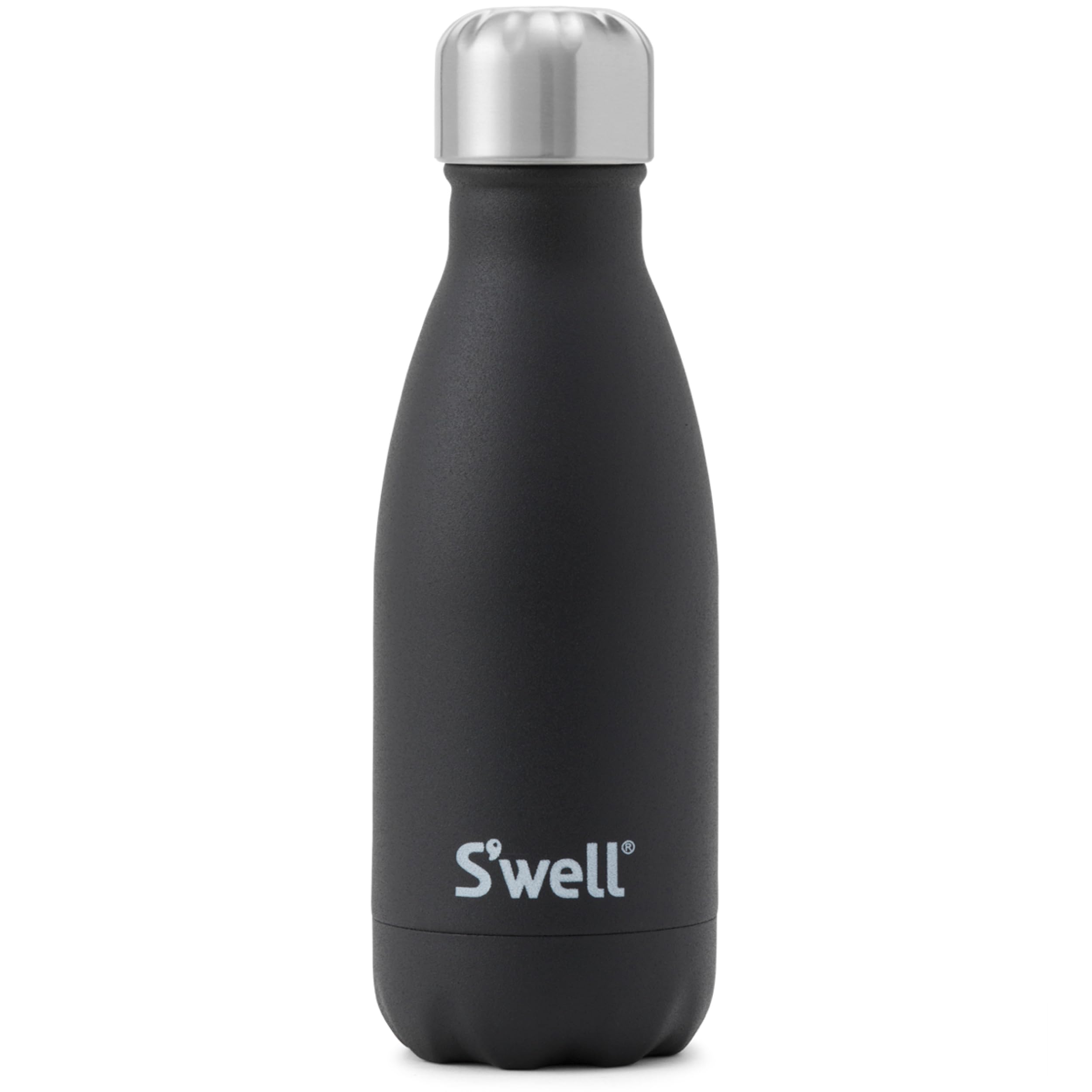 S'well Stainless Steel Water Bottle, 9oz, Onyx, Triple Layered Vacuum Insulated Containers Keeps Drinks Cold for 24 Hours and Hot for 12, BPA Free, Perfect for On the Go