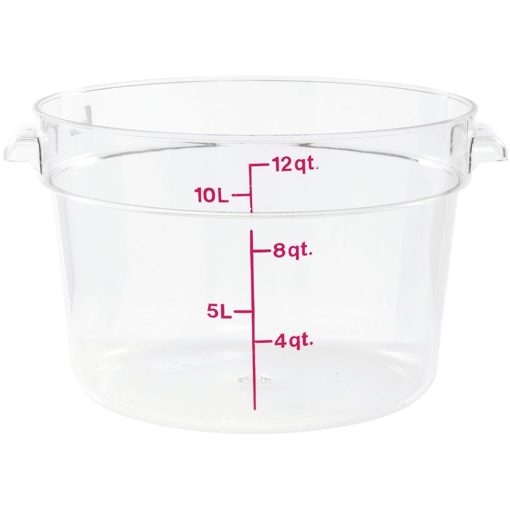 Cambro Camwear 12 qt Round Clear Plastic Food Storage Container - 14 7/8 Dia x 8 3/8 D