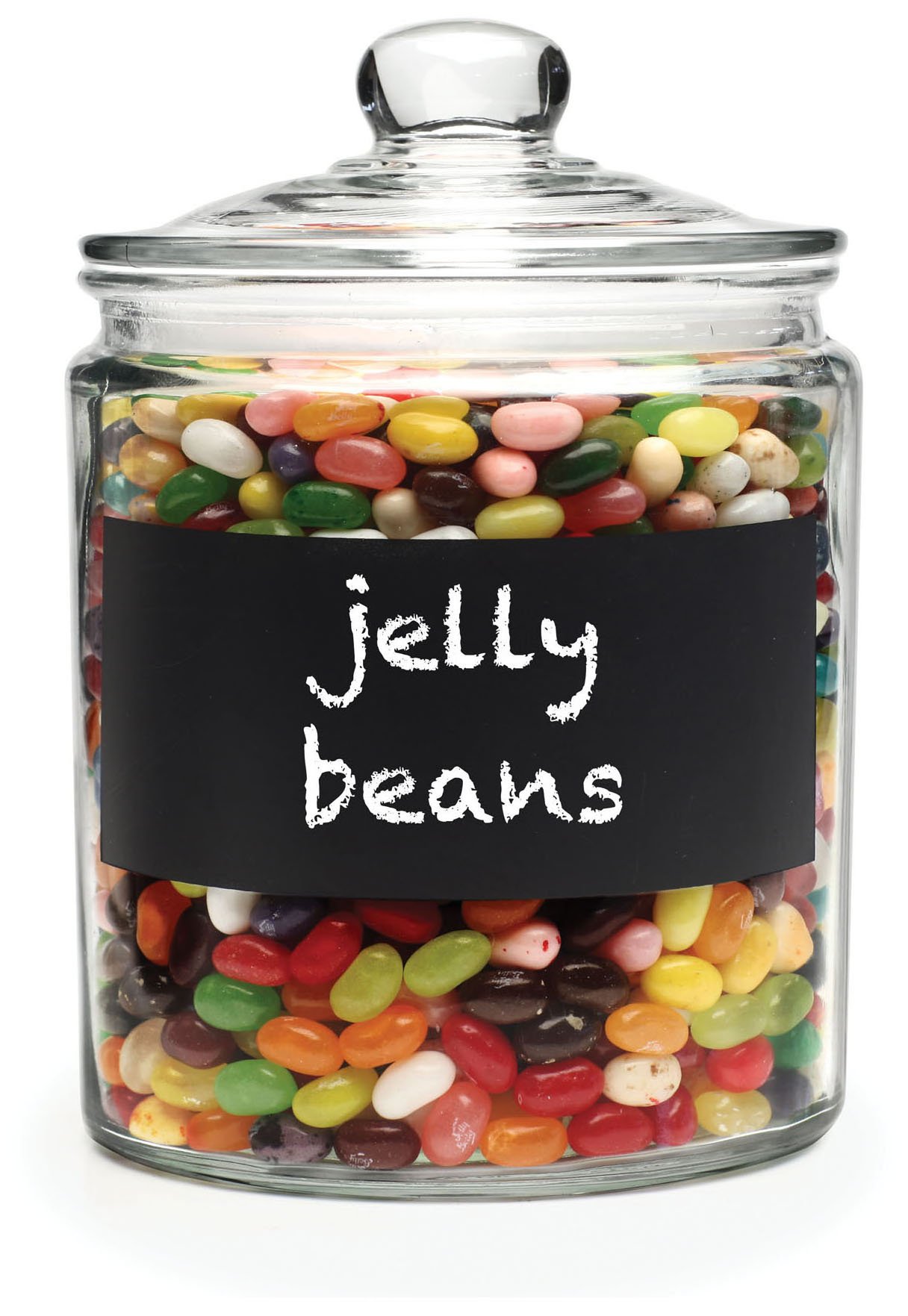 Circleware Chalkboard Preserving Glass Canister Jar with Glass Lid, 2.3 L, Clear