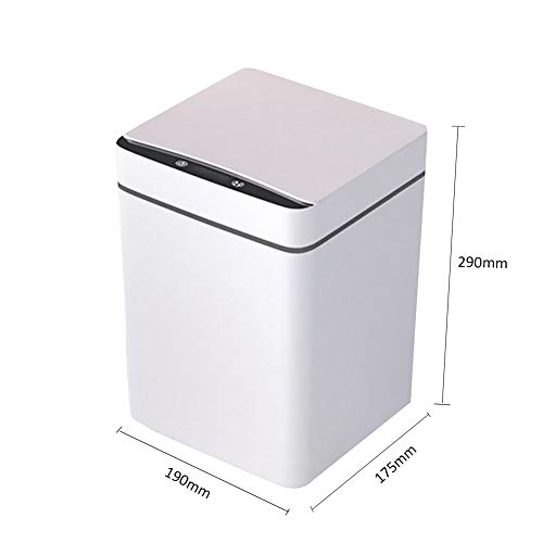 WENLII 12L Smart Trash Can Automatic Induction Infrared Motion Sensor Dustbin Home Kitchen Bathroom Waste Garbage Bin White