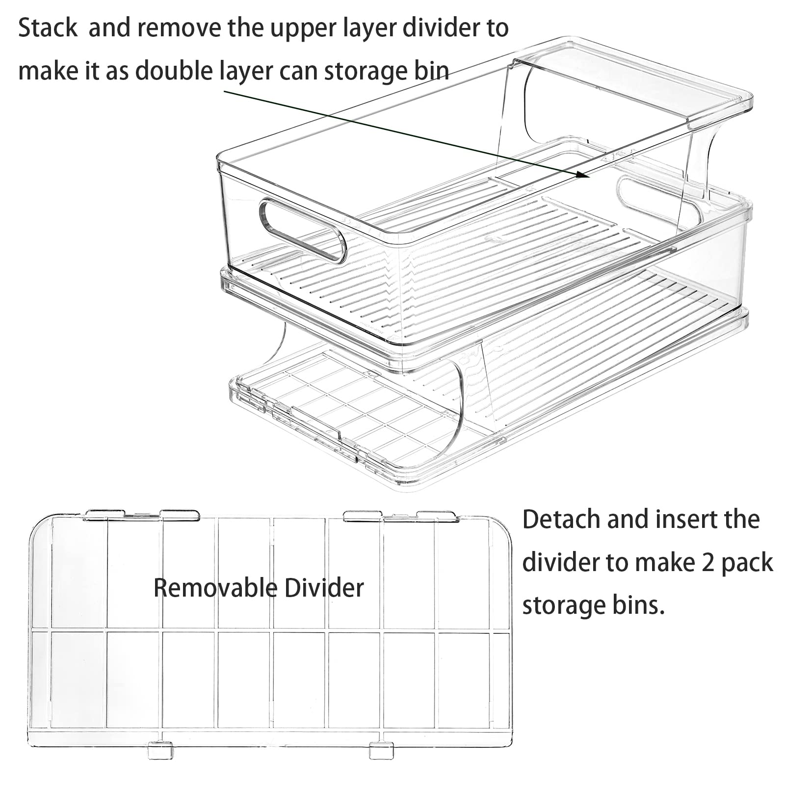 Jucoan 2 Pack Skinny Can Organizer for Refrigerator, Stackable 2-Layer Automatic Rolling Skinny Tall Cans Dispenser Soda Can Holder Storage Bin for Fridge, Kitchen Pantry, Countertops, Cabinets