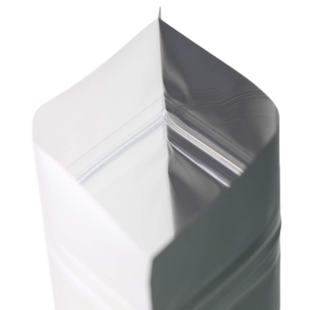 QQ Studio Pack of 100 Translucent Front Matte Black Poly Plastic Resealable Bags (3.3oz (5" x 7"), Stand-Up Pouch)