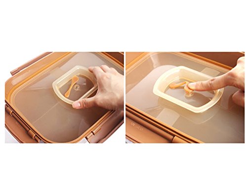 e-jen Premium Kimchi, Sauerkraut Container Probiotic Fermentation with Inner Vacuum Lid (Earthenware Brown, 1.6 gal/ 6.4L)