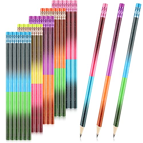 Sabary Color Changing Mood Pencil with Eraser Wooden Fun Pencils Assorted Color Thermochromic Cool Heat Activated Metallic Glitter Pencils for Kids Students Gifts (30 Pieces)