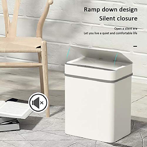 WENLII 12L Smart Trash Can Automatic Induction Infrared Motion Sensor Dustbin Home Kitchen Bathroom Waste Garbage Bin White