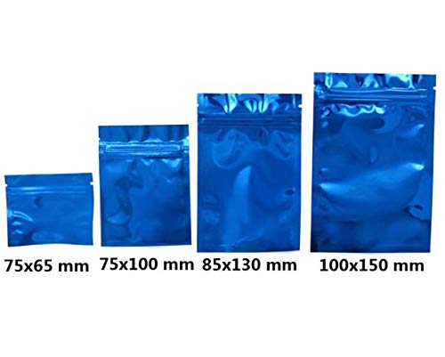 100PCS Metallic Foil Open Top Sealable Bags Double-Sided Color Mylar Foil Flat Heat Sealable Sample Ziplock Bag Durable Food Storage Bag With Tear Notches Pouches Bag For Candy Tea Sugar(3"x4")