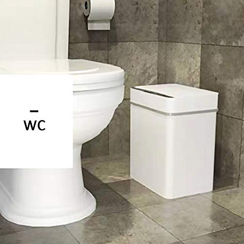 WENLII 12L Smart Trash Can Automatic Induction Infrared Motion Sensor Dustbin Home Kitchen Bathroom Waste Garbage Bin White