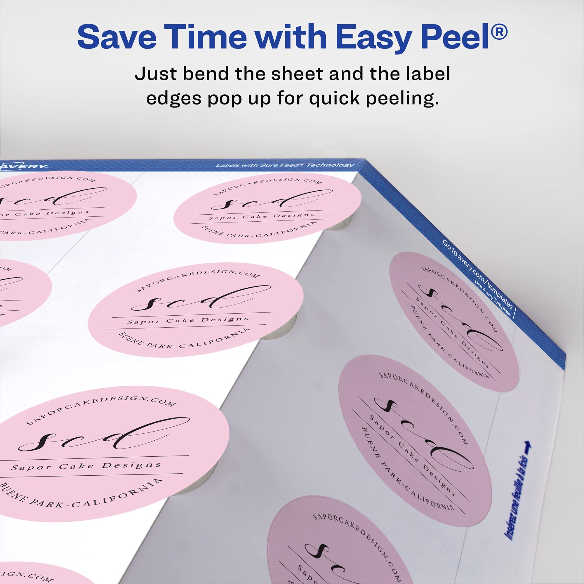 Avery Matte White Round Labels with Sure Feed, 1" diameter, 1,200 Matte White Printable Labels