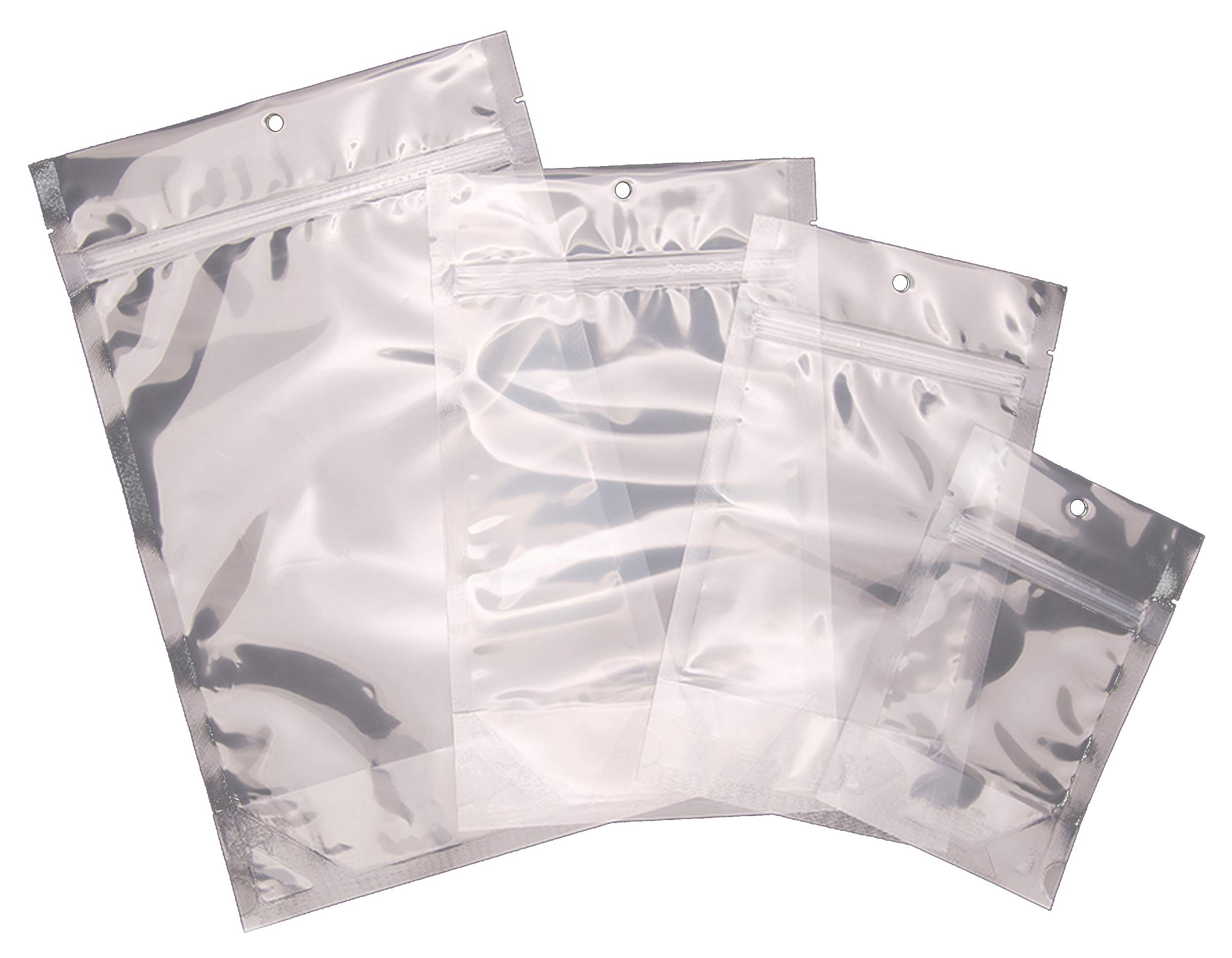 PackFreshUSA: Clear Stand Up Pouch Bags - Professional Flexible Packaging - Resealable - Seal-Top - Heat-Sealable - Hang Hole - Tear Notch - Medium 5 x 8 x 3 in - 100 Pack