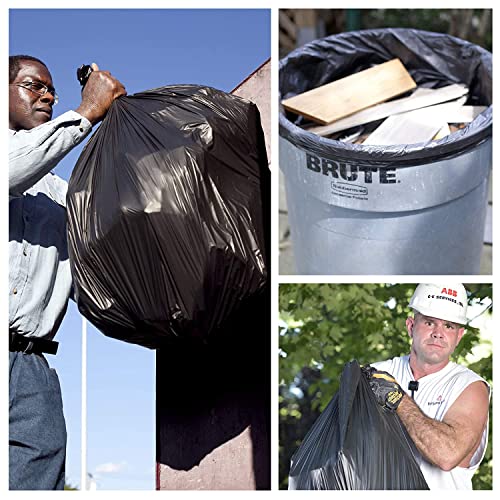 Aluf Plastics - RL-3036XH 20-30 Gallon Trash Can Liners (100 Count) - 30" x 36" - Thick 1.5 MIL Equivalent Black Trash Bags for Bathroom, Kitchen, Office, Industrial, Commercial, Recycling and More