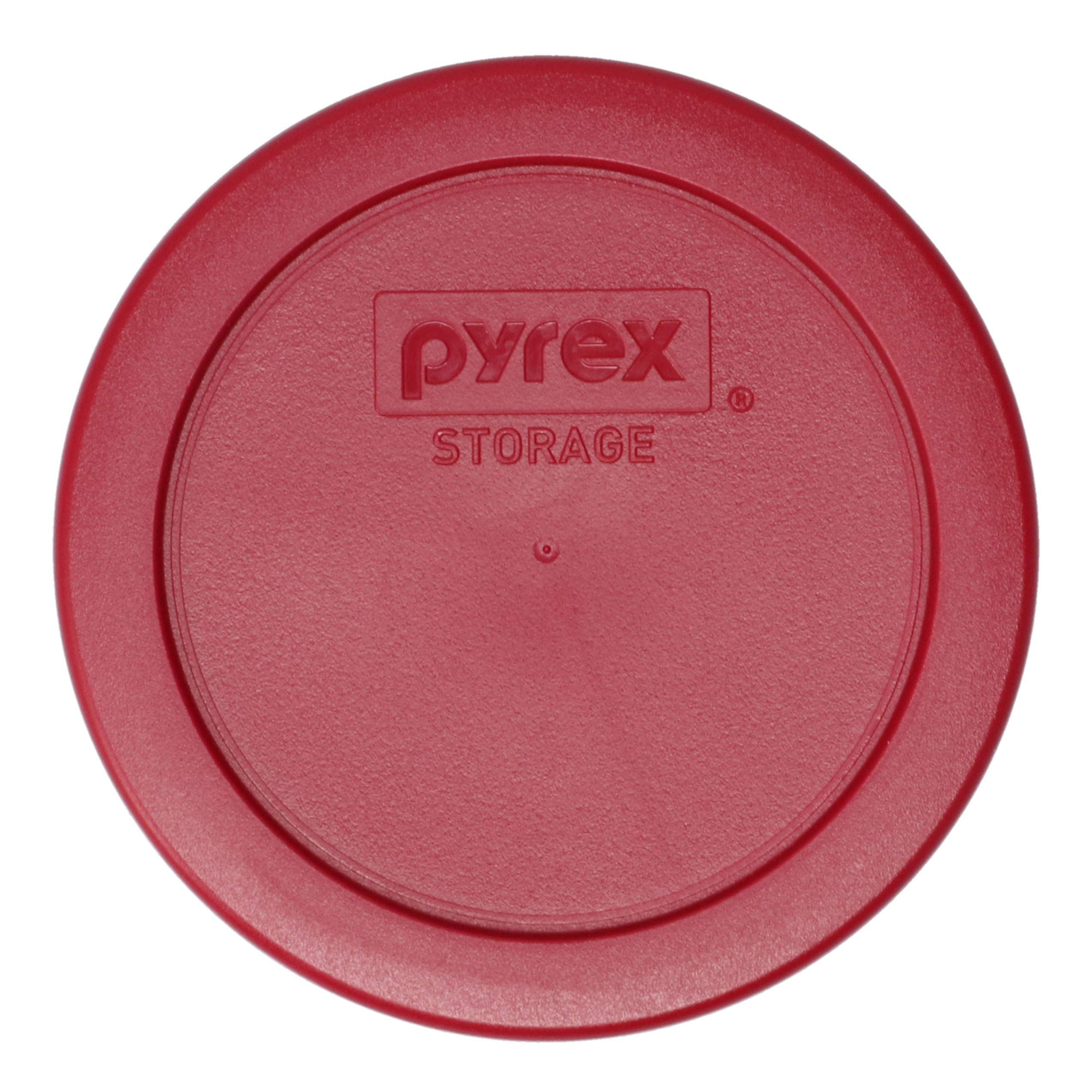 Pyrex (2 7200 Glass Bowls & (2) 7200-PC Sangria Red Lids Made in the USA