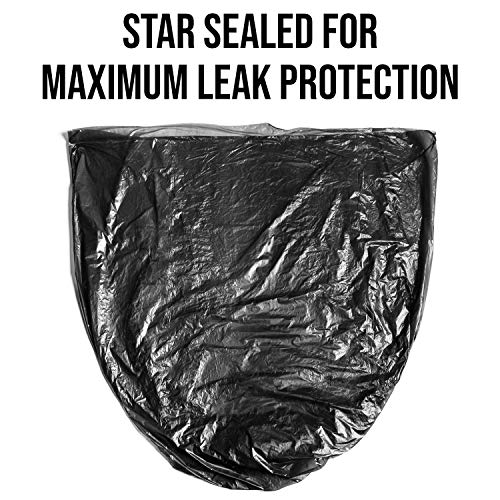 Aluf Plastics - RL-3036XH 20-30 Gallon Trash Can Liners (100 Count) - 30" x 36" - Thick 1.5 MIL Equivalent Black Trash Bags for Bathroom, Kitchen, Office, Industrial, Commercial, Recycling and More