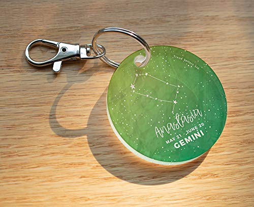 Trend Setters Ltd. – Gemini Zodiac - Personalized –Acrylic Keychain – Fused Image Birthday Gift Stocking Stuffer