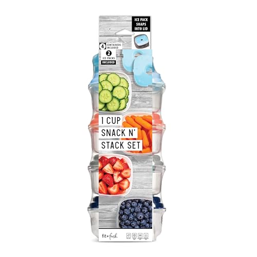Fit & Fresh Stak Pak Set, 6 Piece, Plastic, New Multicolored