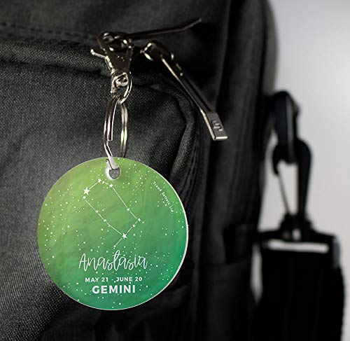 Trend Setters Ltd. – Gemini Zodiac - Personalized –Acrylic Keychain – Fused Image Birthday Gift Stocking Stuffer