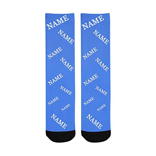 Custom Dog Face Socks Personalized Solid Color Custom Name Face Crew Socks for Women Men