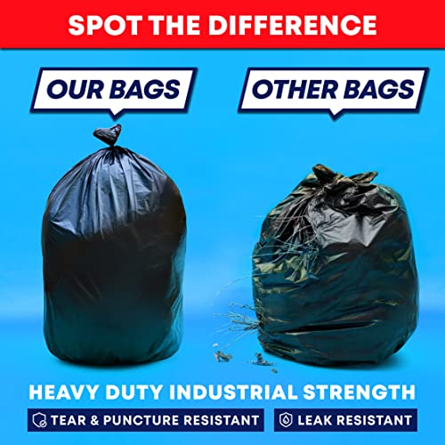 Tasker 33 Gallon Trash Bags (Value 250 Bags), Black Garbage Bags 30 Gallon - 32 Gallon - 33 Gallon - 35 Gallon. High Density Bags