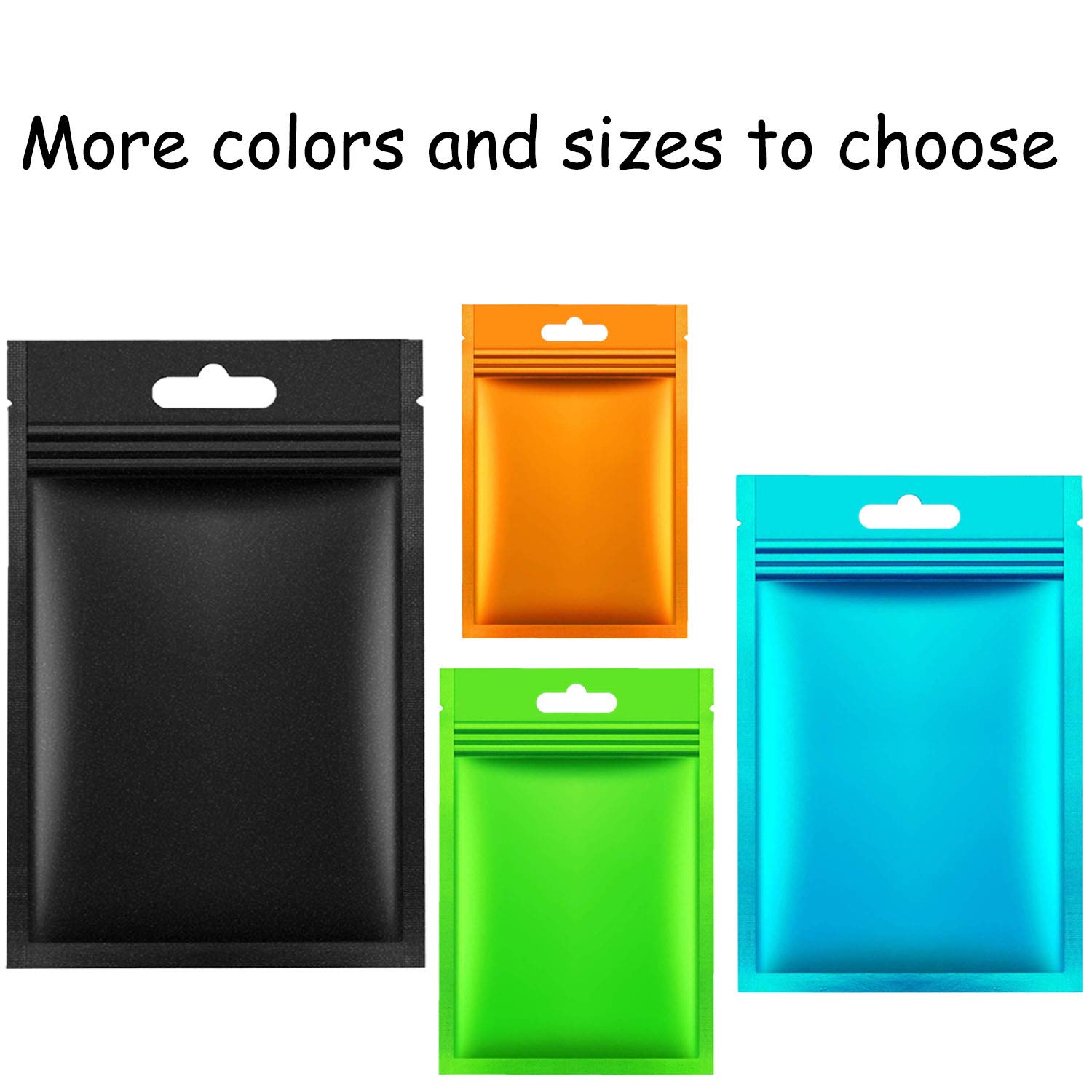 100 Pcs Orange Resealable Smell Proof Ziplock Storage Bags, Foil Pouch for Food Storage (2.7 x 3.9 inch/ 7 x 10 cm)