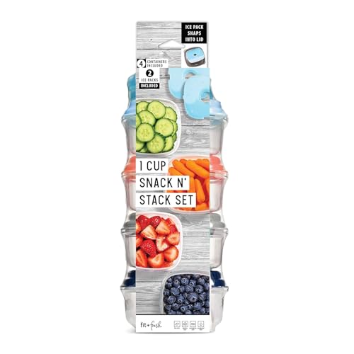 Fit & Fresh Stak Pak Set, 6 Piece, Plastic, New Multicolored
