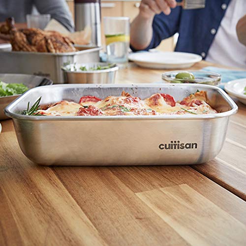 CUITISAN FLORA RECTANGLE AIRTIGHT CONTAINER NO.8 60.8oz, STAINLESS STEEL FOOD CONTAINER, WATERPROOF, MICROWAVE and DISHWASHER AVAILABLE
