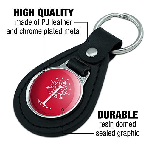 The Lord of The Rings Tree of Gondor Black Leather Keychain
