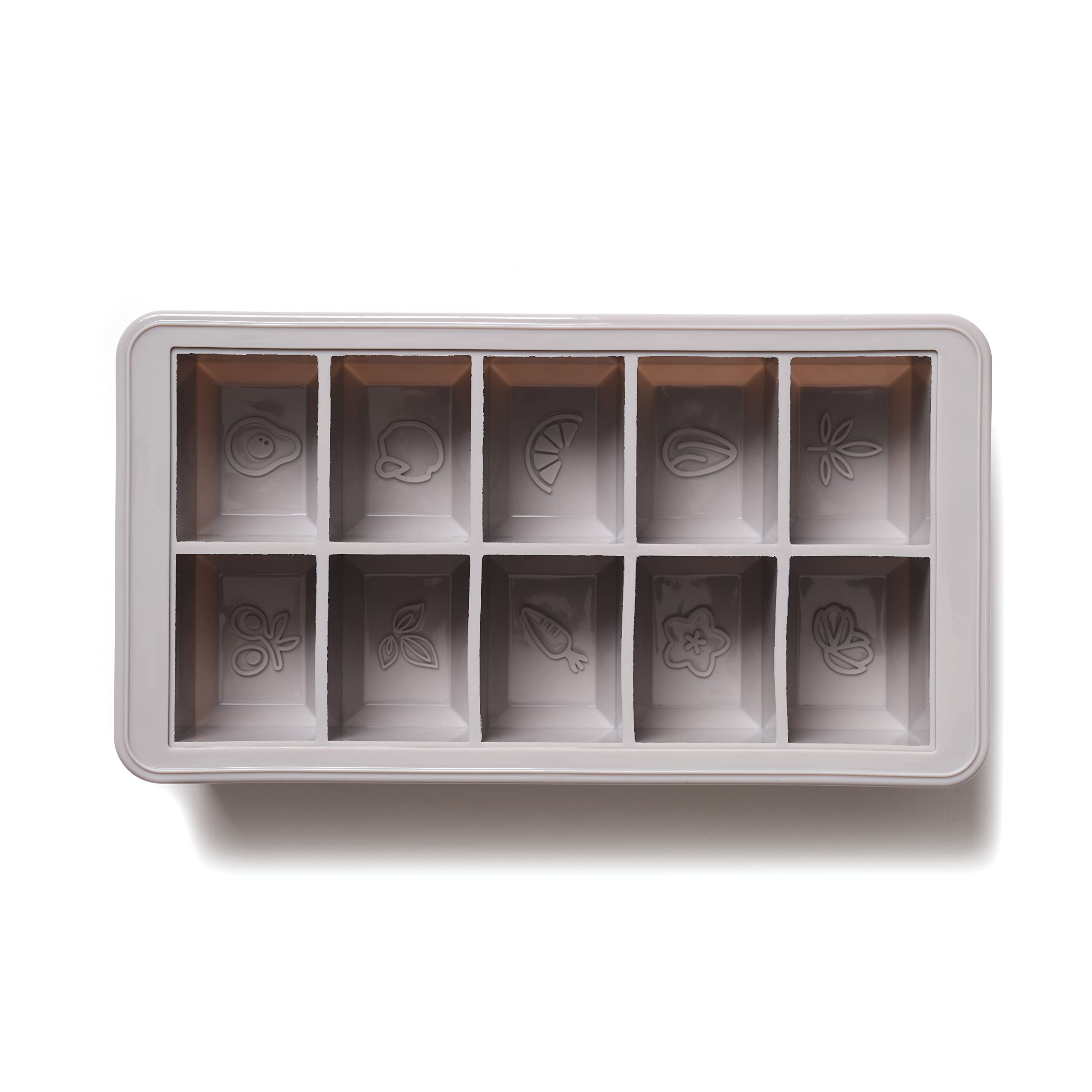 LĒVO Herb Block Tray - Silicone Freezer Tray with Lid - Herb Saver for Homemade Infusions - Silicone Freezer Mold for LĒVO Infusions - Food Grade Silicone, BPA Free - Grey