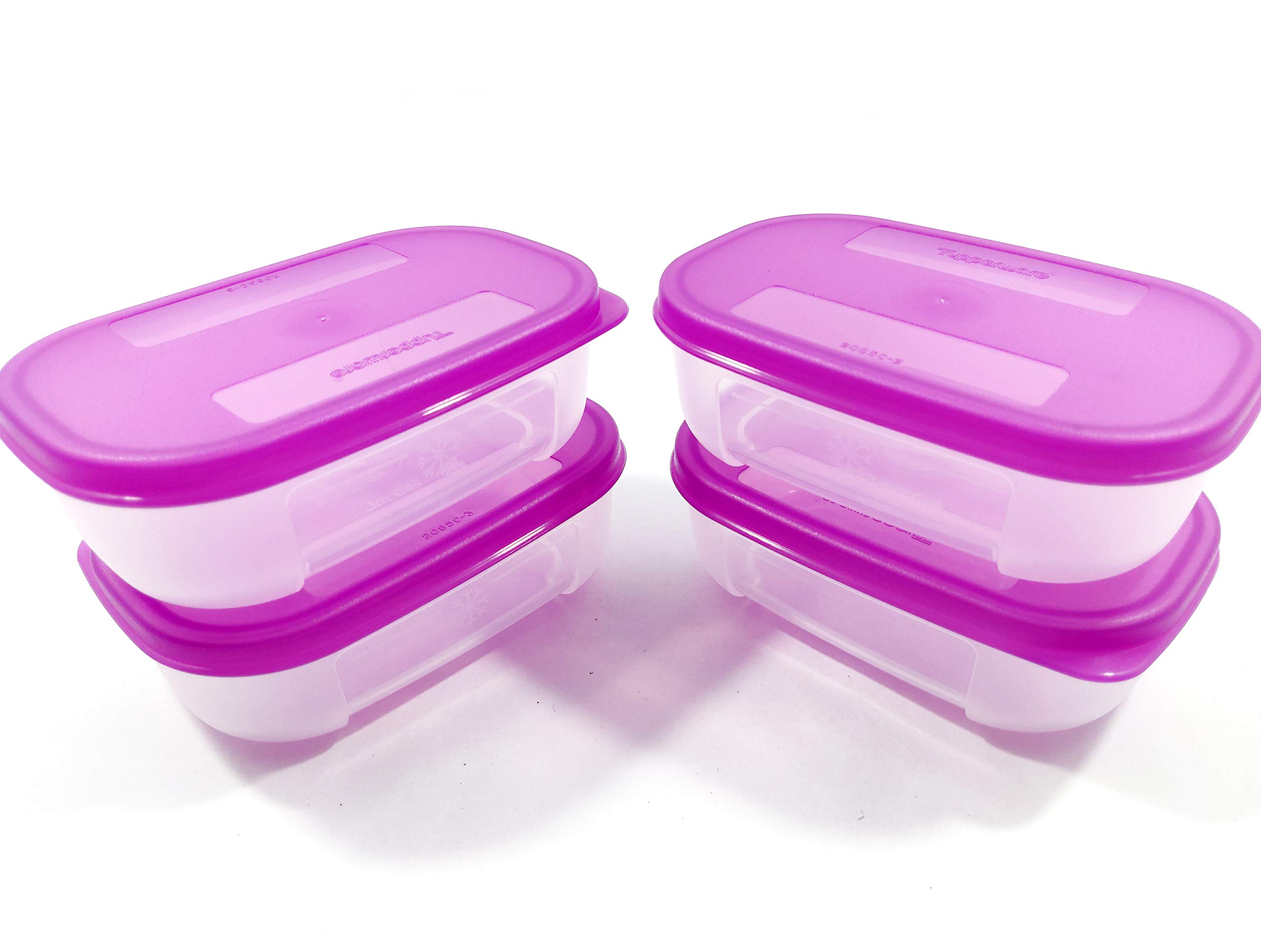 Tupperware Freezer Mini Mate 110 ml Plastic Container (Set of 4) with Free Handkerchief