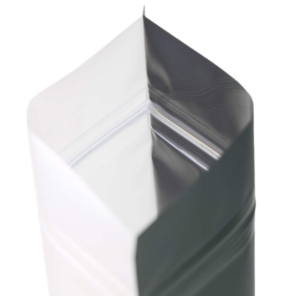 QQ Studio Pack of 100 Translucent Front Matte Black Poly Plastic Zip Top Bags (0.7oz (3" x 5"), Flat Pouch)
