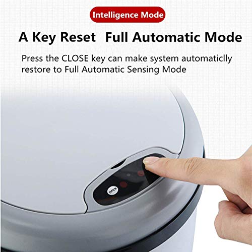 WENLII 11L Intelligent Trash Can Automatic Touchless Induction Motion Sensor Kitchen Wide Opening Sensor Waste Garbage Bin