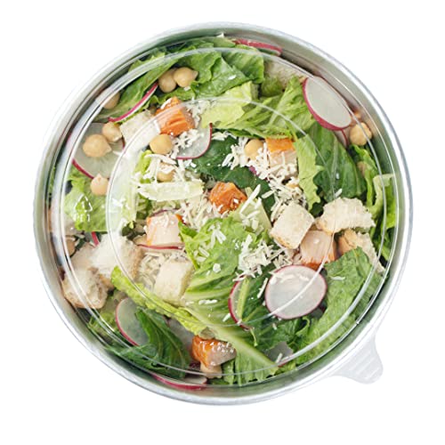 Restaurantware LIDS ONLY: Foil Lux Lids For 45 OZ Take Out Containers 200 Lift Tab Lids For Food Containers - Disposable Clear Plastic Food Container Lids Containers Sold Separately