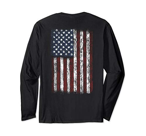 Vintage American Flag Long Sleeve Shirt Men USA Flag T-Shirt