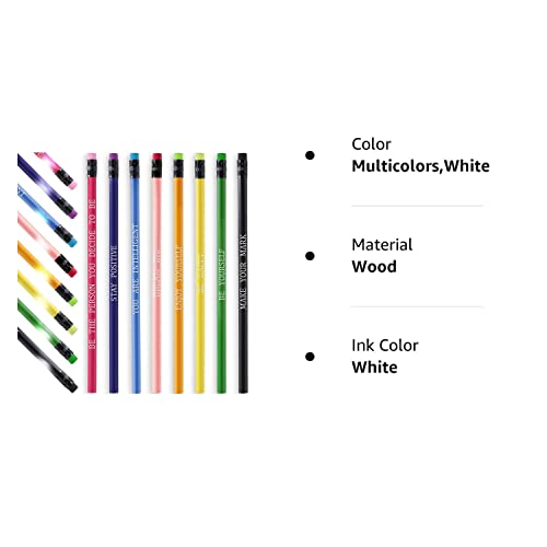 40 Pcs Motivational Pencils Color Changing Mood Pencil Inspirational Pencil Cute Pencil Personalized Pencil with Saying Heat Activated Pencil For Student(Simple Color,Classic Style)