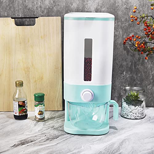 SUT 22.5 Lbs Rice Dispenser, Moisture Proof Storage Container, Large Cereal Dry Food Storage Box with Lid, Measuring Cylinder Cereal Dispenser, Household Sealed Grain Container for Kitchen