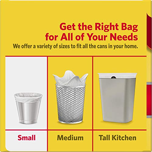 4 Gallon Trash Bags - 100 Small Mini Garbage Bags | 17" x 18" Clear Waste Basket Trash Bags | Bulk Plastic Bathroom Trash Can Liners