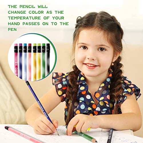 40 Pcs Motivational Pencils Color Changing Mood Pencil Inspirational Pencil Cute Pencil Personalized Pencil with Saying Heat Activated Pencil For Student(Simple Color,Classic Style)