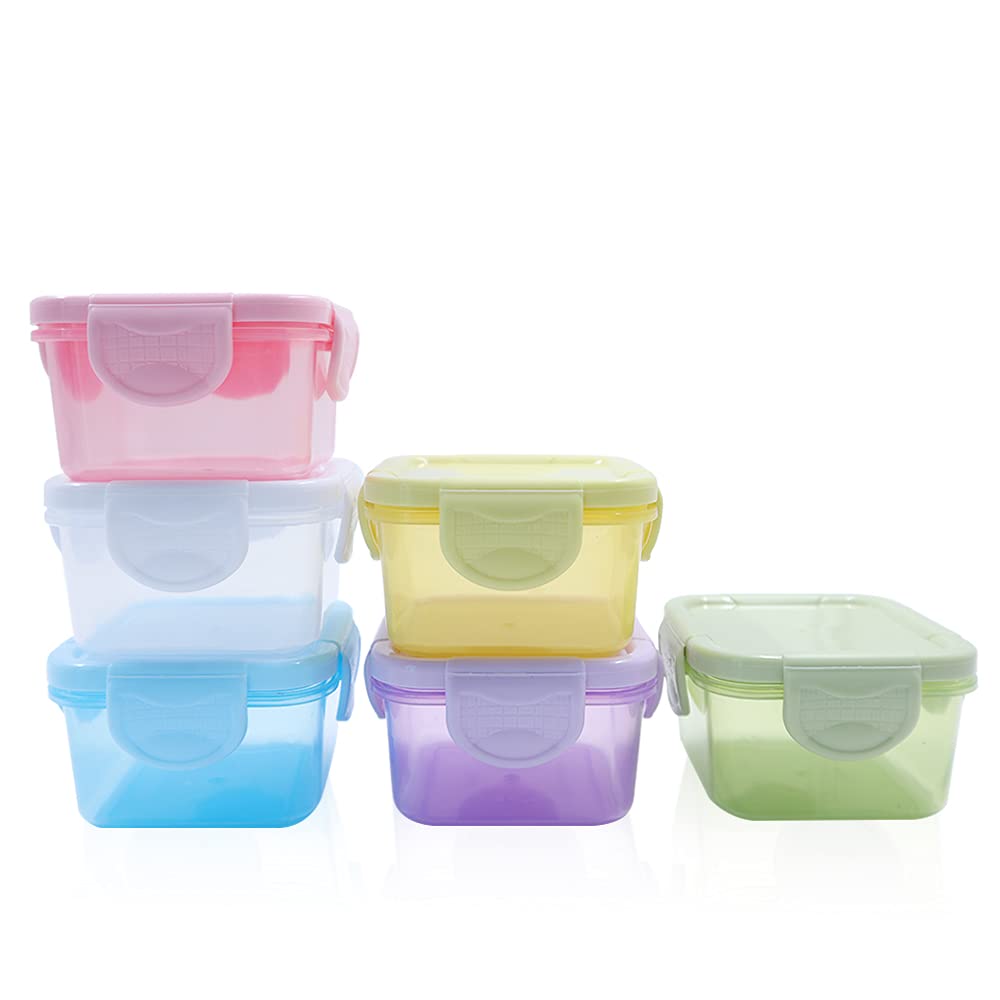 LELE LIFE 6Pcs Small Food Storage Containers, Leakproof Lids, Condiment Sauce Containers, Small Freezer Storage Containers Airtight Containers, Dishwasher Freezer and Microwave Safe, 5oz