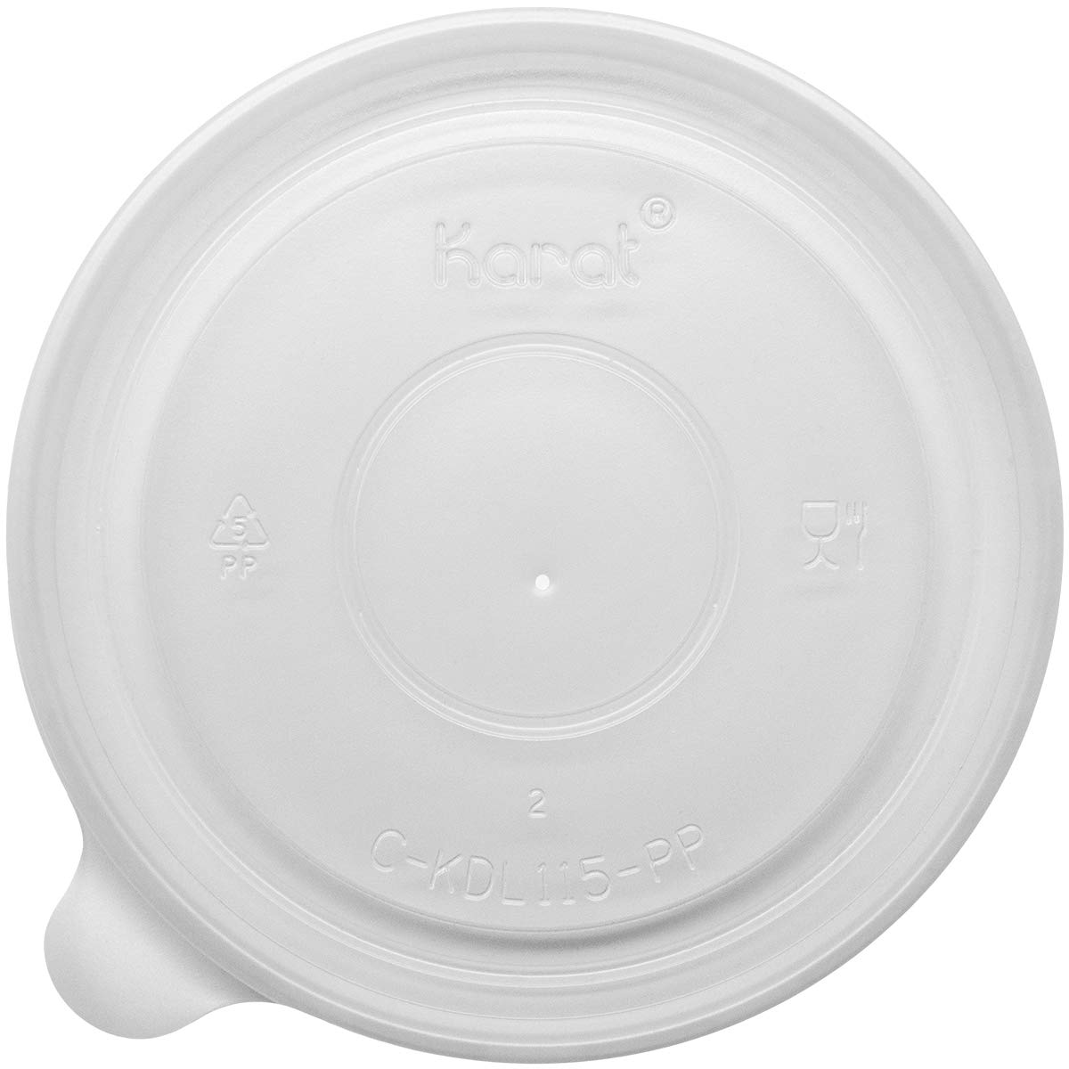 Karat C-KDL115-PP 32 oz PP Food Container Flat Lids (Case of 500)