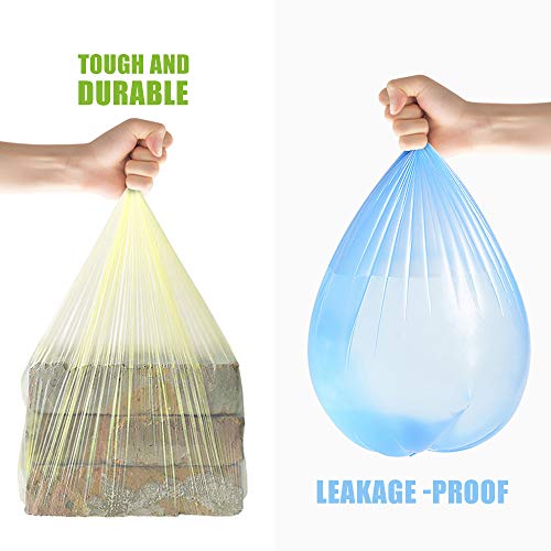 8 Gallon 330 Counts Strong Trash Bags Garbage Bags by Teivio, Bathroom Trash Can Bin Liners, Plastic Bags for home office kitchen,Multicolor
