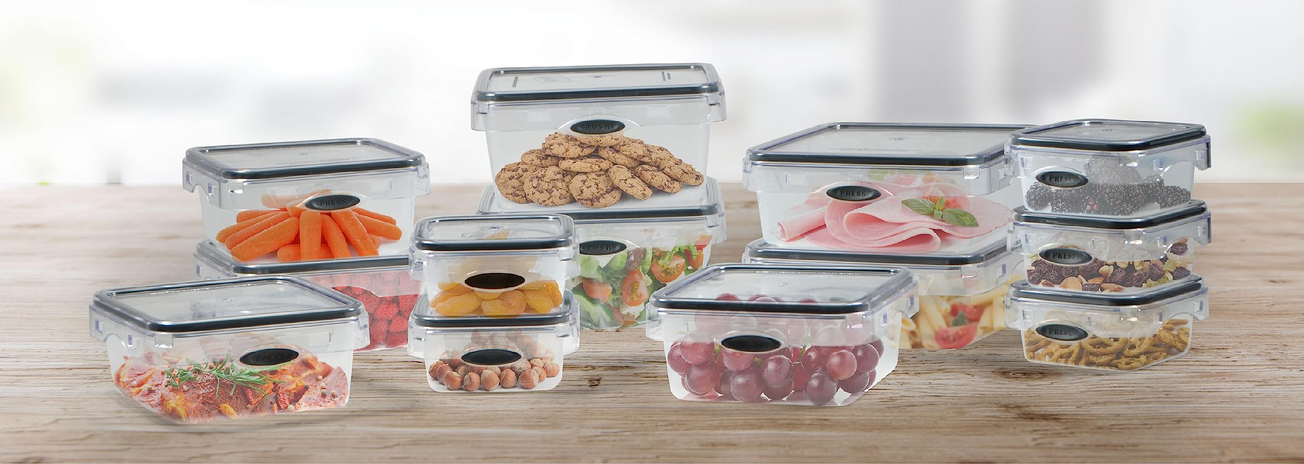 Stor-All Solutions Food Storage Containers with Lids Airtight, Plastic Meal Prep Container for Pantry & Kitchen Organization, BPA-Free, Leak-Proof, Microwave and Dishwasher Safe (12)