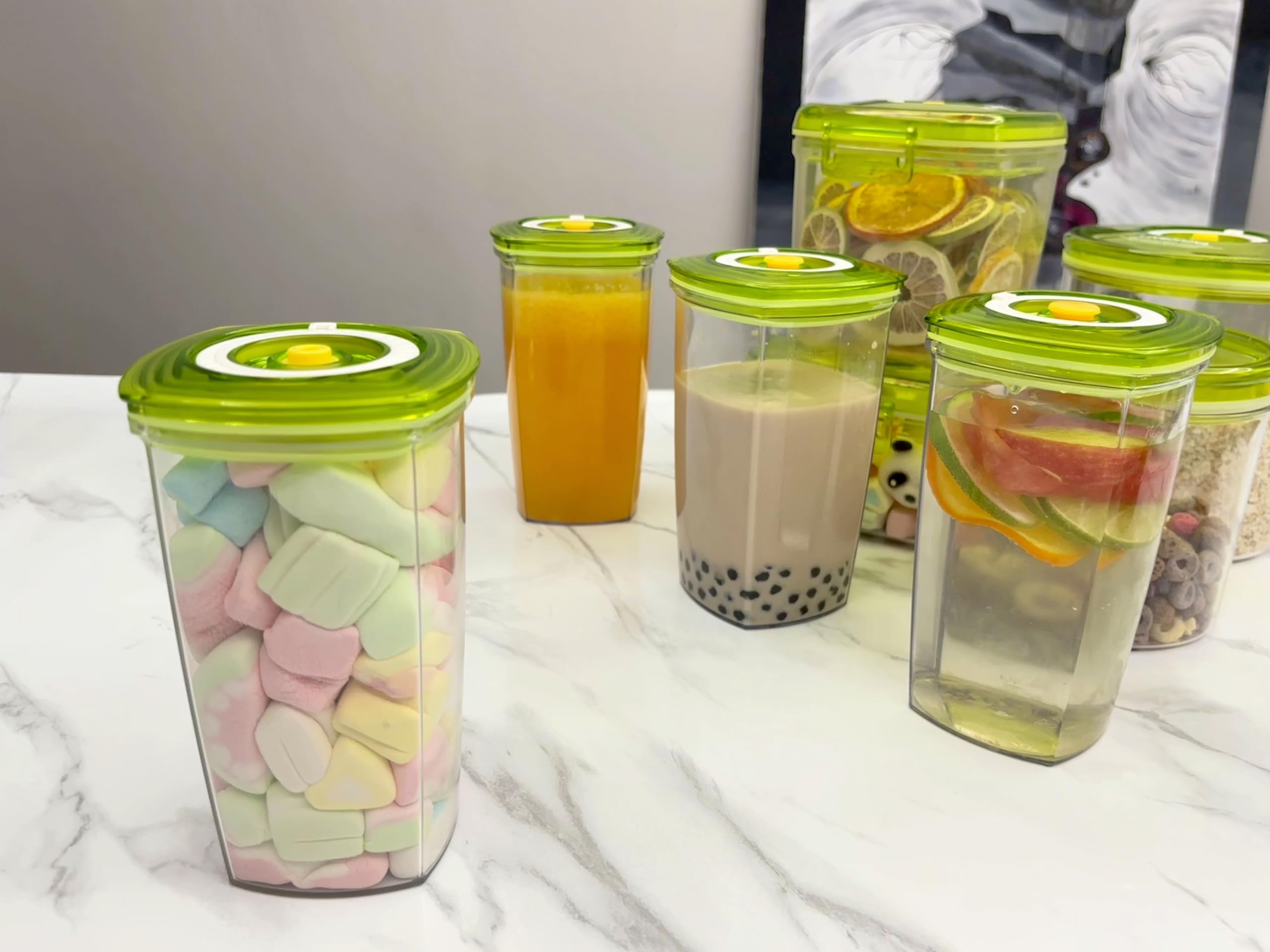 SNUGTOPIA Juices Vacuum Seal Cup - 100% Leak Proof Vacuum Storage Containers for Juice, Milk, Boba, Smoothie, Tea, Kombucha, Vacuum Sealer Juice Bottle