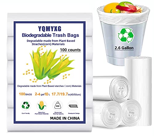 120 Counts Small Trash Bags, 1.2 Gallon Small Garbage Bags with Tear & Leak Resistant Biodegradable 5 Liter Mini Compostable Strong Bathroom Trash Bags, Recycling Eco-Friendly Trash Can Liner (white)