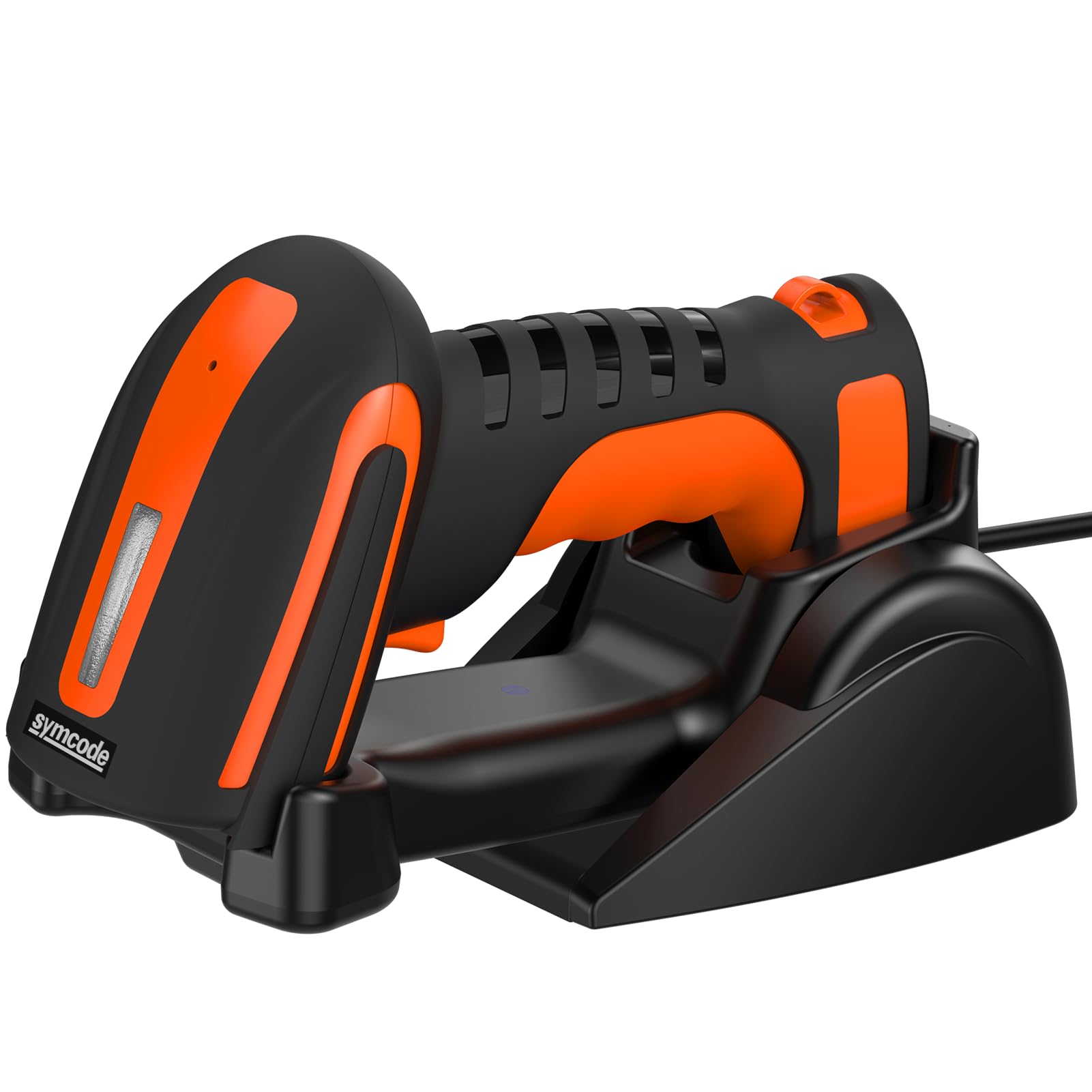Symcode Bluetooth 2D QR Barcode Scanner with Stand,Industrial Dustproof and Waterproof 3 in 1 Compatible with Bluetooth & 2.4GHz Wireless & Wired Connection with Vibration Alert