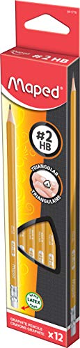 Maped Essentials Triangular Graphite #2 Pencils, Pack of 12 (851779ZT)