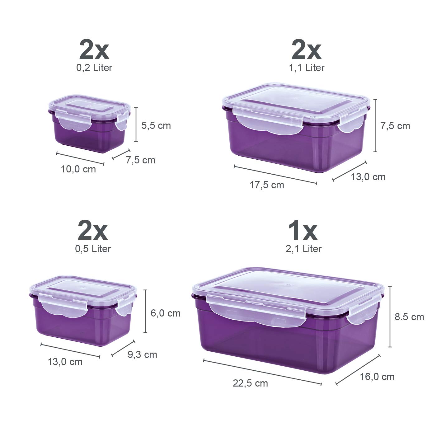 GOURMETmaxx BPA-Free Food Storage Container-Set, 14 Pieces | Suitable for Dishwasher, Freezer, Microwave | Clip Lid Food Container | Air tight, liquid proofed and aroma Safe