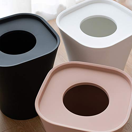 UNNIQ Trash can, Garbage Bin Household PP Material Trash Bin with Gland Placed in The Living Room Kitchen Bedroom (Color : Black)