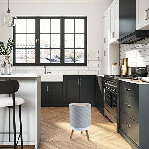 QOR88NJOG Trash Can with Lid Joystick Seamless Gamepad Video Game Controller Texture Wood Small Garbage Bin Waste Bin for Kitchen Bathroom Bedroom Press Cover Wastebasket 7L/1.8 Gallon