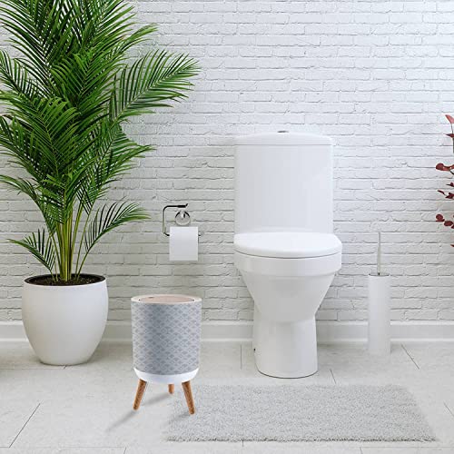 QOR88NJOG Trash Can with Lid Joystick Seamless Gamepad Video Game Controller Texture Wood Small Garbage Bin Waste Bin for Kitchen Bathroom Bedroom Press Cover Wastebasket 7L/1.8 Gallon