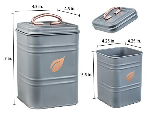 Saf-Care Design Canister Kitchen Cabinet Food Storage Containers, Pack of 3 Silver