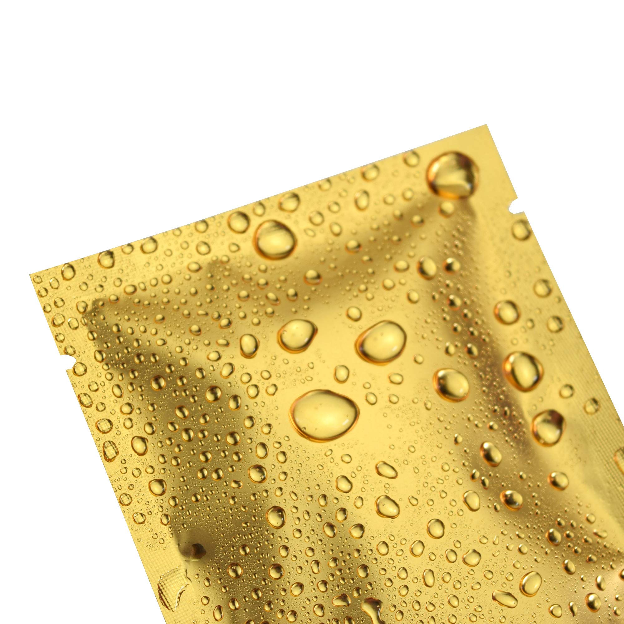 200PCS Matte Gold Metallic Foil Open Top Mylar Bags Smell Proof Heat Seal Packaging Bags 9x13cm (3.5x5.1")