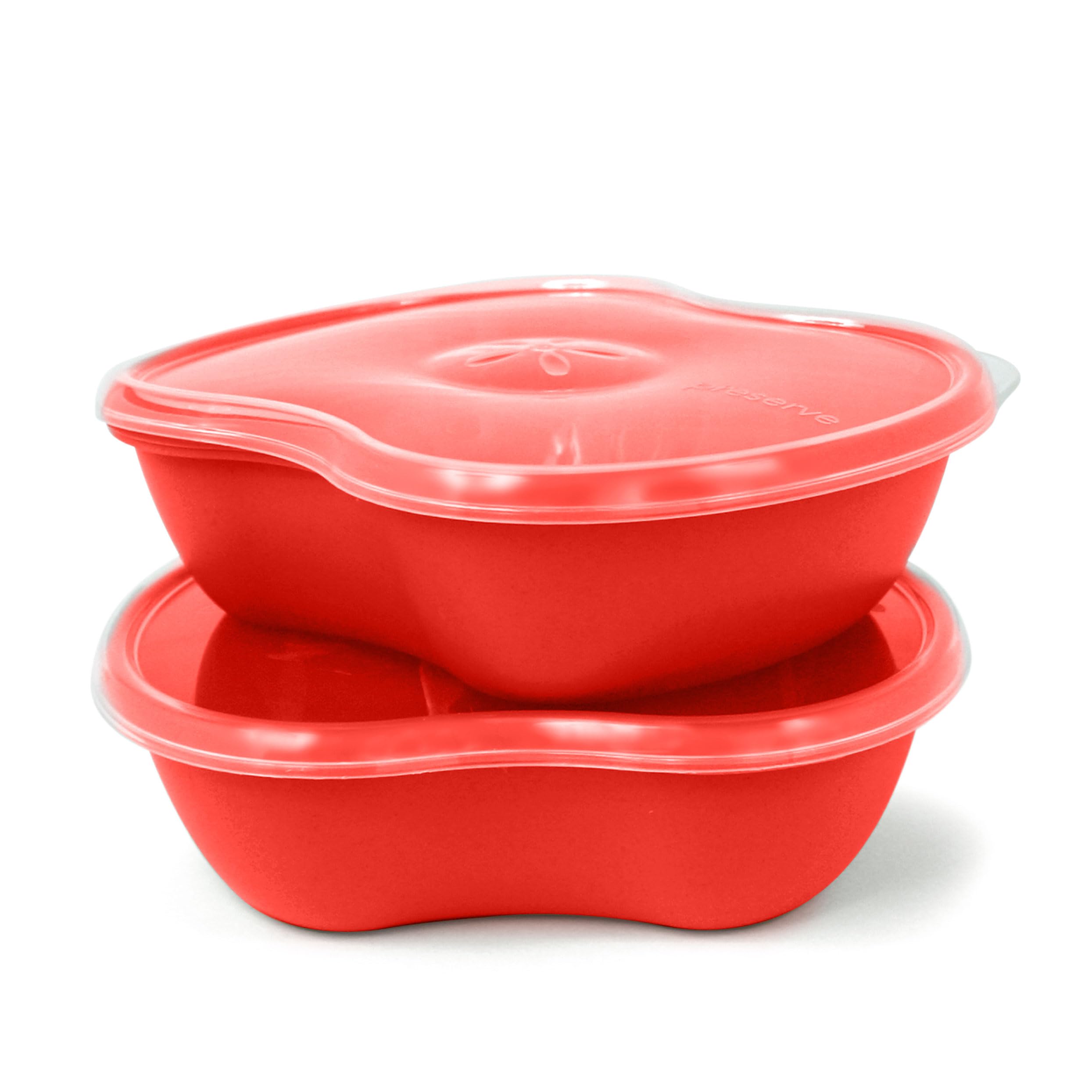 Preserve Food Storage Sandwich Container, Poppy Red, 25 oz., Set of 2